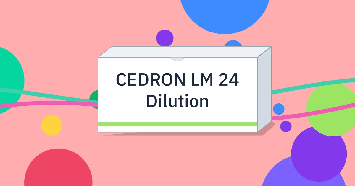 Symbolbild: Packung mit der Aufschrift CEDRON LM 24 Dilution (PZN 13435828) – Verfügbarkeit und Bezug in Apotheken in Frankfurt am Main