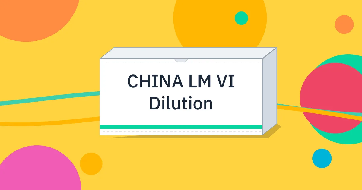 Symbolbild: Packung mit der Aufschrift CHINA LM VI Dilution (PZN 02668096) – Verfügbarkeit und Bezug in Apotheken in Frankfurt am Main