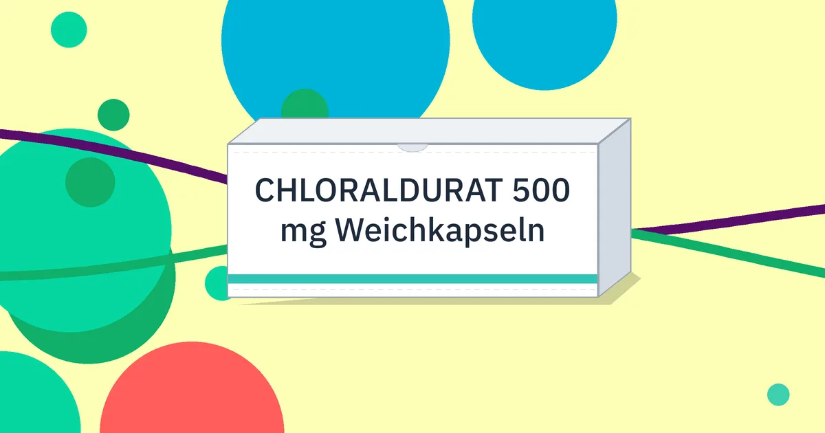 Symbolbild: Packung mit der Aufschrift CHLORALDURAT 500 mg Weichkapseln (PZN 20921914) – Verfügbarkeit und Bezug in Apotheken in Frankfurt am Main