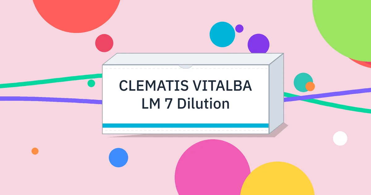 Symbolbild: Packung mit der Aufschrift CLEMATIS VITALBA LM 7 Dilution (PZN 13447300) – Verfügbarkeit und Bezug in Apotheken in Frankfurt am Main