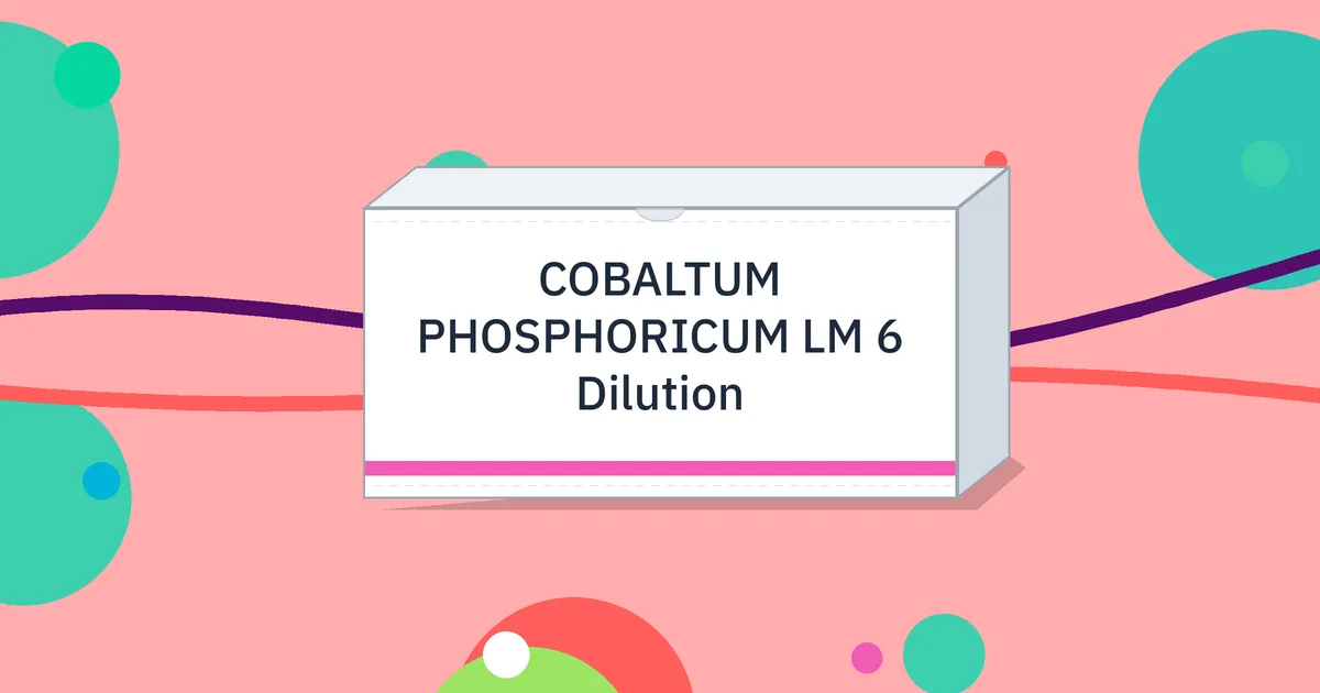 Symbolbild: Packung mit der Aufschrift COBALTUM PHOSPHORICUM LM 6 Dilution (PZN 12823965) – Verfügbarkeit und Bezug in Apotheken in Frankfurt am Main