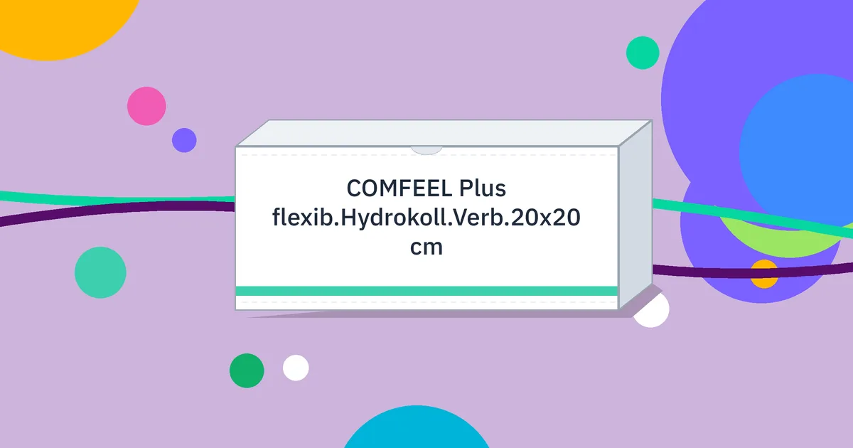 Symbolbild: Packung mit der Aufschrift COMFEEL Plus flexib.Hydrokoll.Verb.20x20 cm (PZN 13343658) – Verfügbarkeit und Bezug in Apotheken in Frankfurt am Main