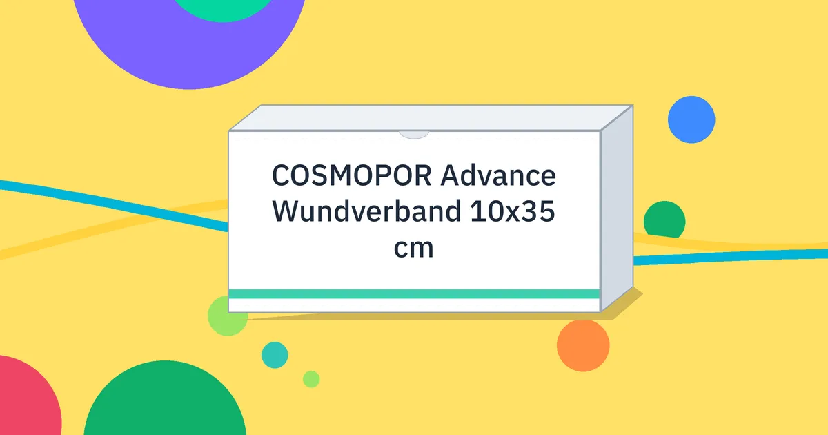 Symbolbild: Packung mit der Aufschrift COSMOPOR Advance Wundverband 10x35 cm (PZN 03546484) – Verfügbarkeit und Bezug in Apotheken in Frankfurt am Main