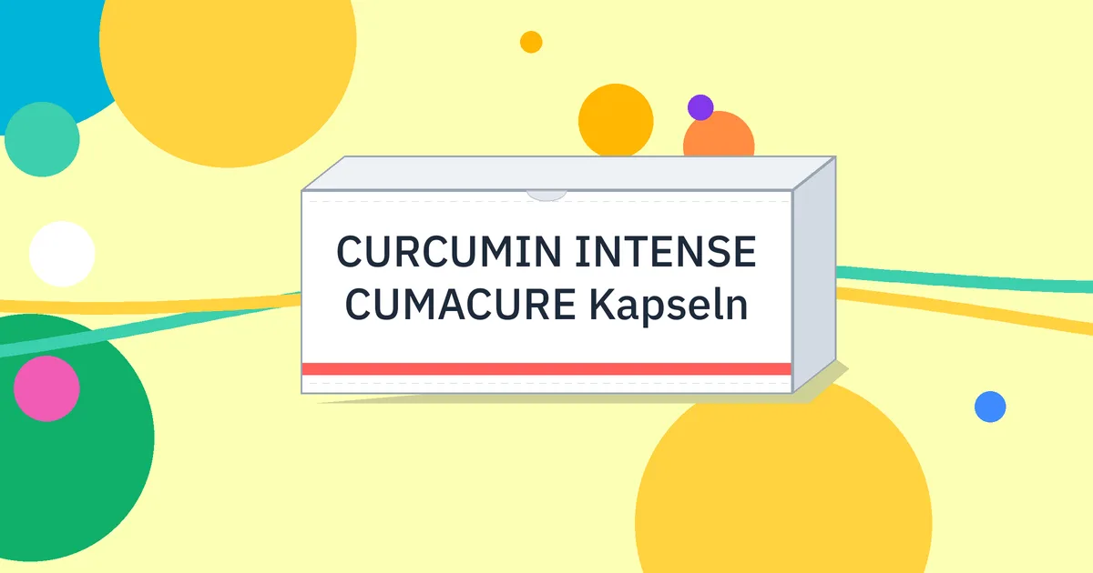 Symbolbild: Packung mit der Aufschrift CURCUMIN INTENSE CUMACURE Kapseln (PZN 16687588) – Verfügbarkeit und Bezug in Apotheken in Frankfurt am Main