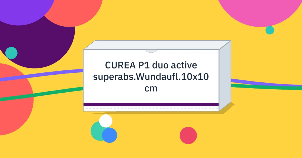 Symbolbild: Packung mit der Aufschrift CUREA P1 duo active superabs.Wundaufl.10x10 cm (PZN 16005169) – Verfügbarkeit und Bezug in Apotheken in Frankfurt am Main