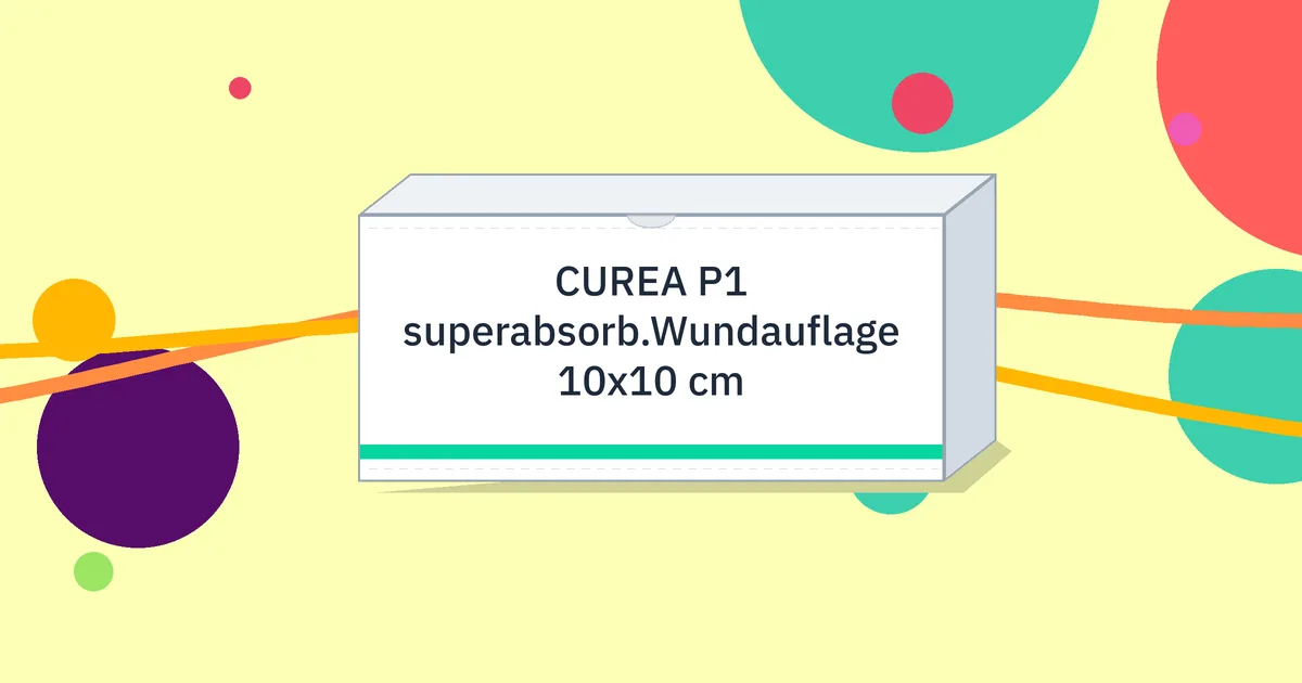 Symbolbild: Packung mit der Aufschrift CUREA P1 superabsorb.Wundauflage 10x10 cm (PZN 04122622) – Verfügbarkeit und Bezug in Apotheken in Frankfurt am Main