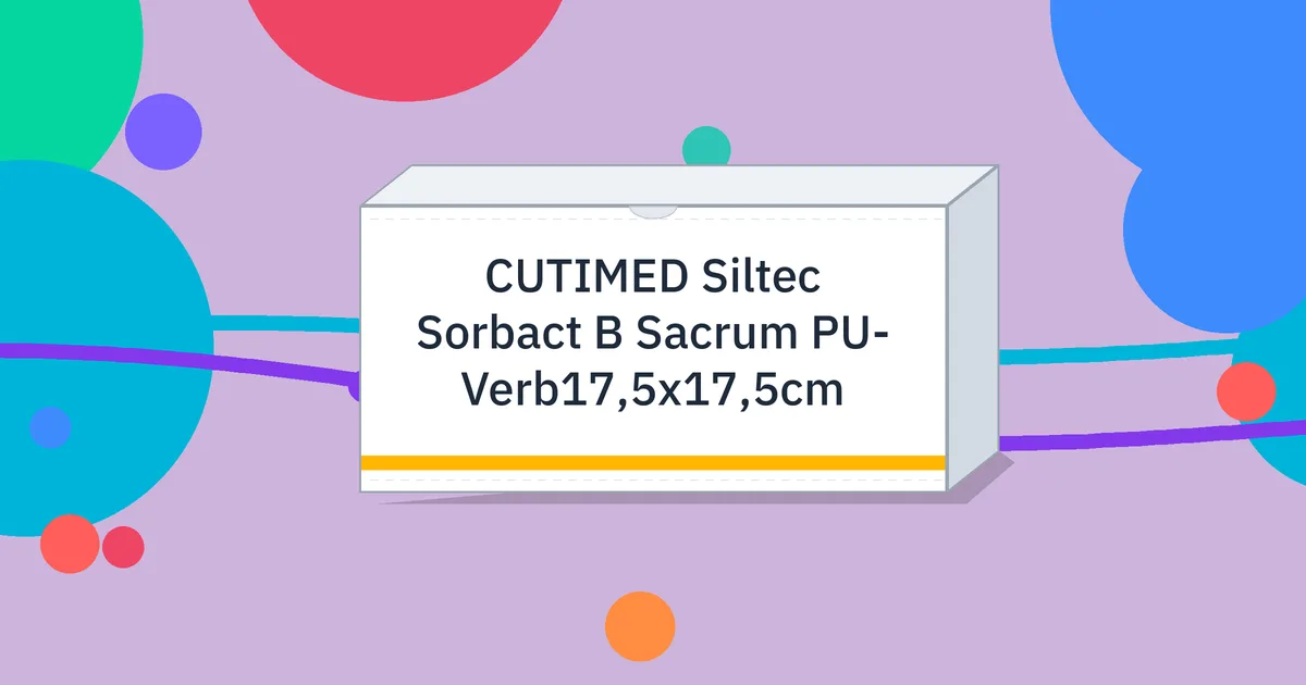 Symbolbild: Packung mit der Aufschrift CUTIMED Siltec Sorbact B Sacrum PU-Verb17,5x17,5cm (PZN 20388360) – Verfügbarkeit und Bezug in Apotheken in Frankfurt am Main