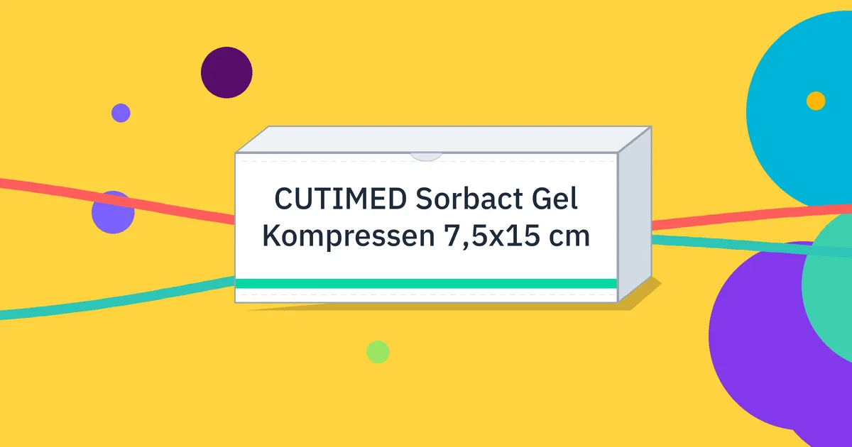 Symbolbild: Packung mit der Aufschrift CUTIMED Sorbact Gel Kompressen 7,5x15 cm (PZN 17563316) – Verfügbarkeit und Bezug in Apotheken in Frankfurt am Main