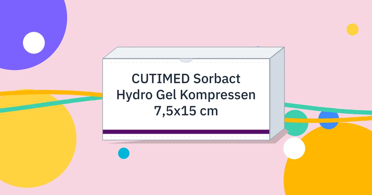 Symbolbild: Packung mit der Aufschrift CUTIMED Sorbact Hydro Gel Kompressen 7,5x15 cm (PZN 20584581) – Verfügbarkeit und Bezug in Apotheken in Frankfurt am Main