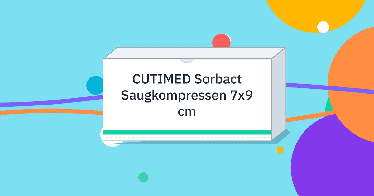 Symbolbild: Packung mit der Aufschrift CUTIMED Sorbact Saugkompressen 7x9 cm (PZN 14188705) – Verfügbarkeit und Bezug in Apotheken in Frankfurt am Main
