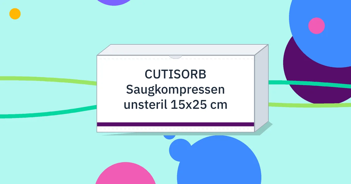 Symbolbild: Packung mit der Aufschrift CUTISORB Saugkompressen unsteril 15x25 cm (PZN 05490256) – Verfügbarkeit und Bezug in Apotheken in Frankfurt am Main