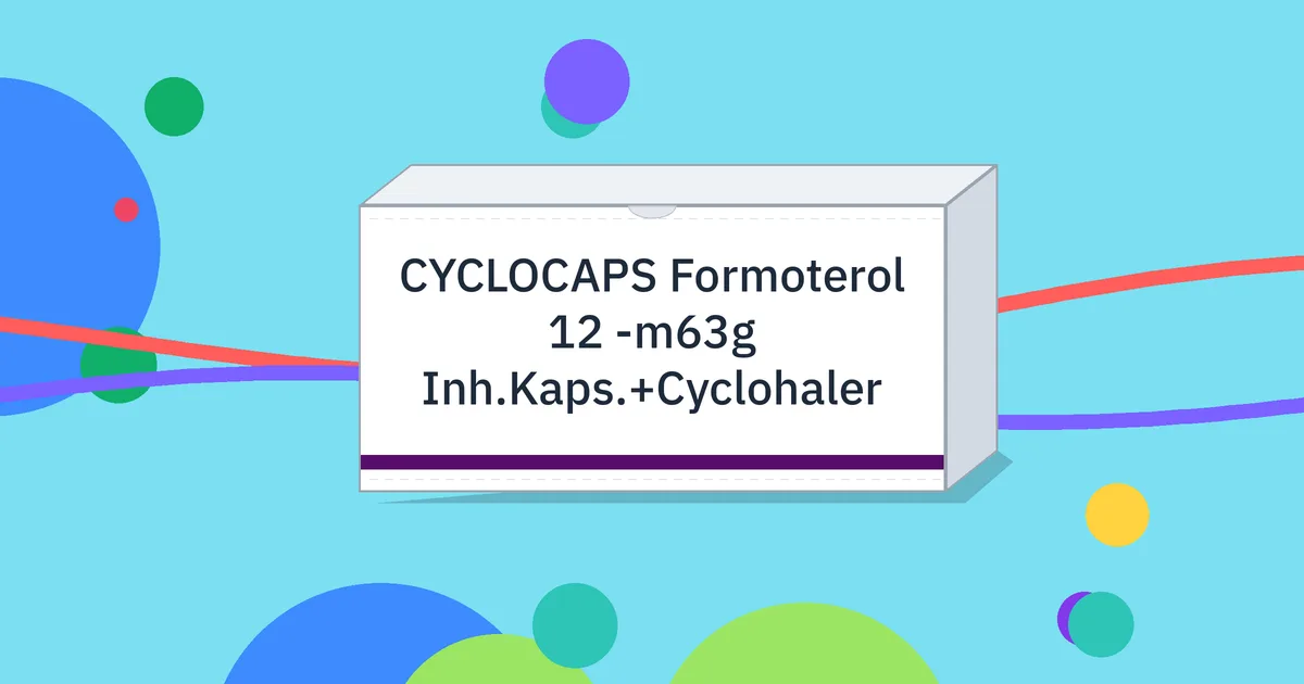 Symbolbild: Packung mit der Aufschrift CYCLOCAPS Formoterol 12 -m63g Inh.Kaps.+Cyclohaler (PZN 11092465) – Verfügbarkeit und Bezug in Apotheken in Frankfurt am Main