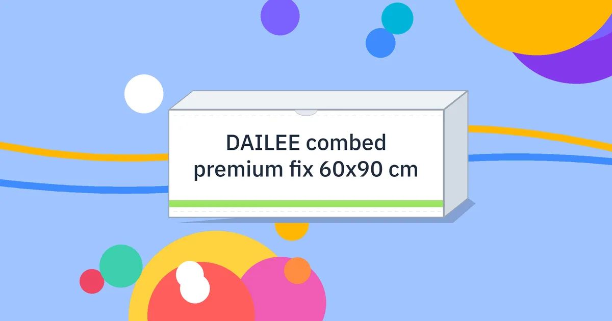 Symbolbild: Packung mit der Aufschrift DAILEE combed premium fix 60x90 cm (PZN 13710631) – Verfügbarkeit und Bezug in Apotheken in Frankfurt am Main