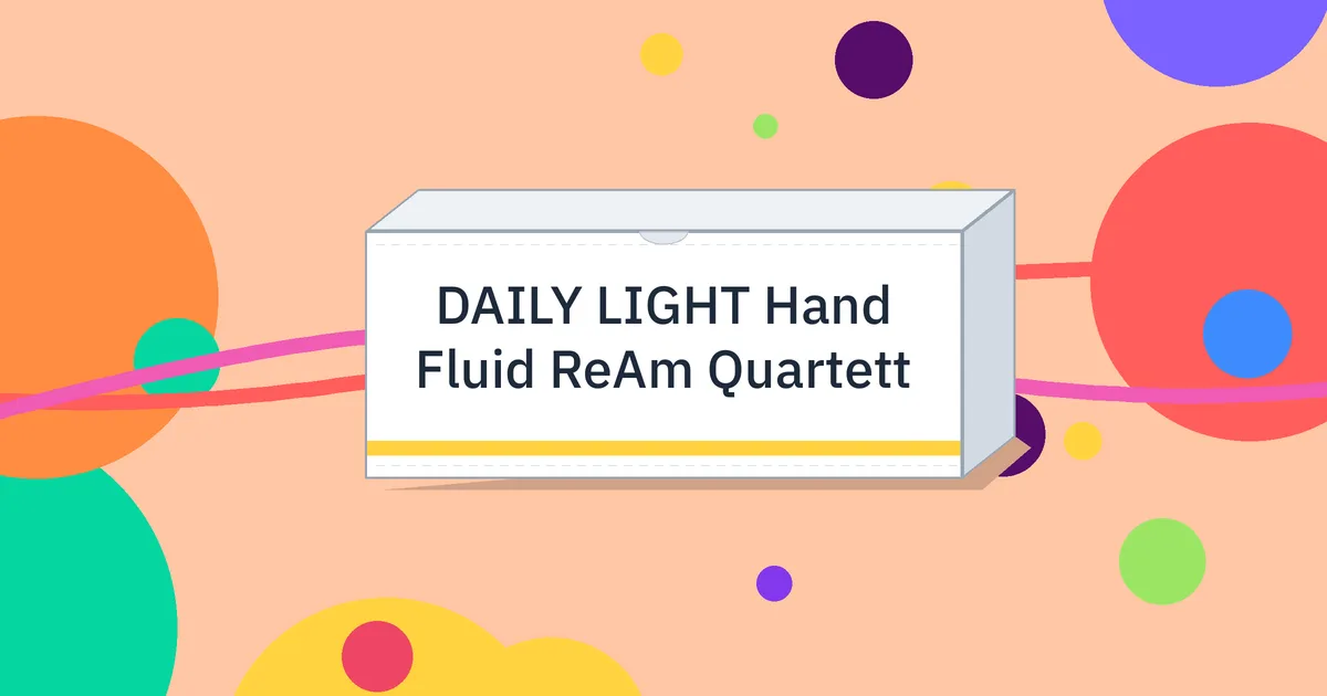 Symbolbild: Packung mit der Aufschrift DAILY LIGHT Hand Fluid ReAm Quartett (PZN 13514054) – Verfügbarkeit und Bezug in Apotheken in Frankfurt am Main