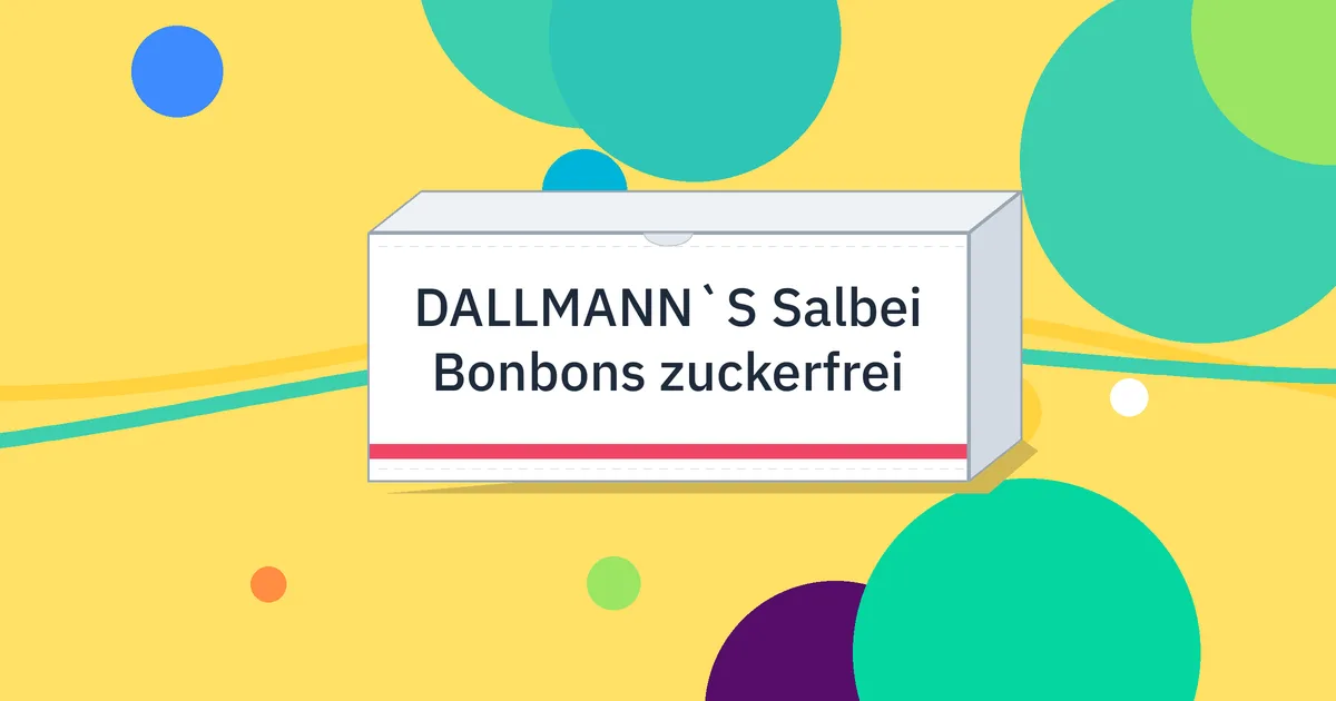 Symbolbild: Packung mit der Aufschrift DALLMANN`S Salbei Bonbons zuckerfrei (PZN 03531896) – Verfügbarkeit und Bezug in Apotheken in Frankfurt am Main