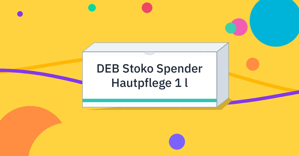 Symbolbild: Packung mit der Aufschrift DEB Stoko Spender Hautpflege 1 l (PZN 11687158) – Verfügbarkeit und Bezug in Apotheken in Frankfurt am Main