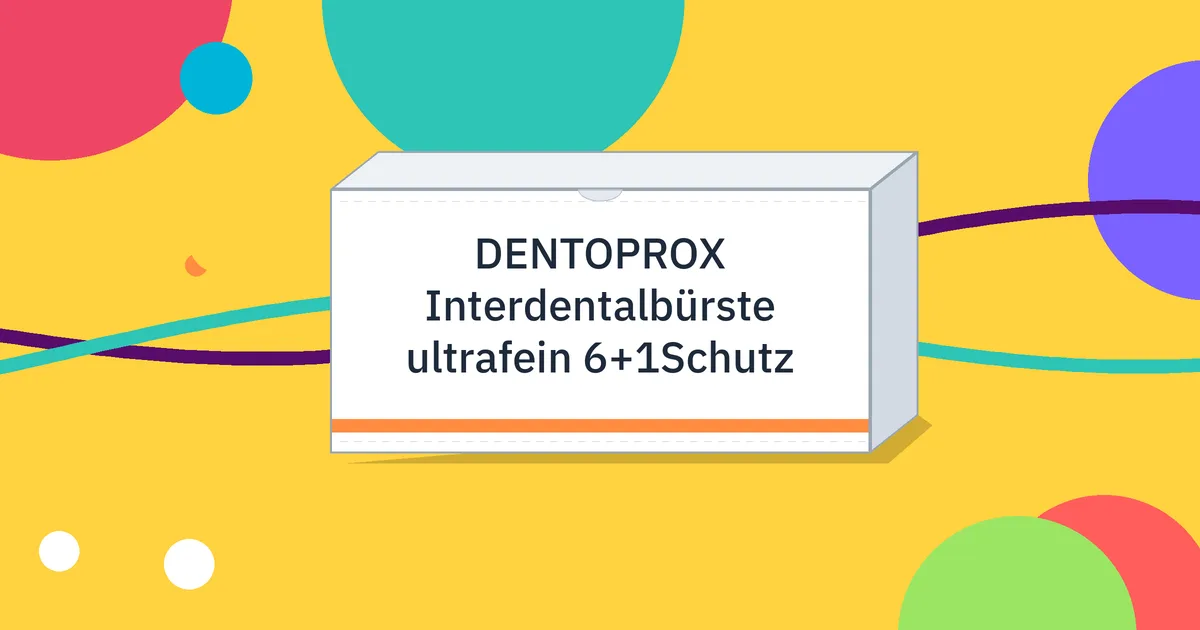 Symbolbild: Packung mit der Aufschrift DENTOPROX Interdentalbürste ultrafein 6+1Schutz (PZN 04797308) – Verfügbarkeit und Bezug in Apotheken in Frankfurt am Main