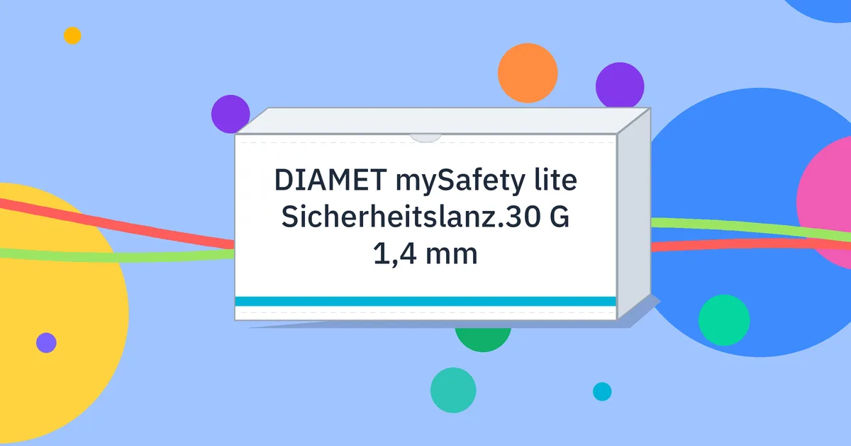 Symbolbild: Packung mit der Aufschrift DIAMET mySafety lite Sicherheitslanz.30 G 1,4 mm (PZN 19911402) – Verfügbarkeit und Bezug in Apotheken in Frankfurt am Main