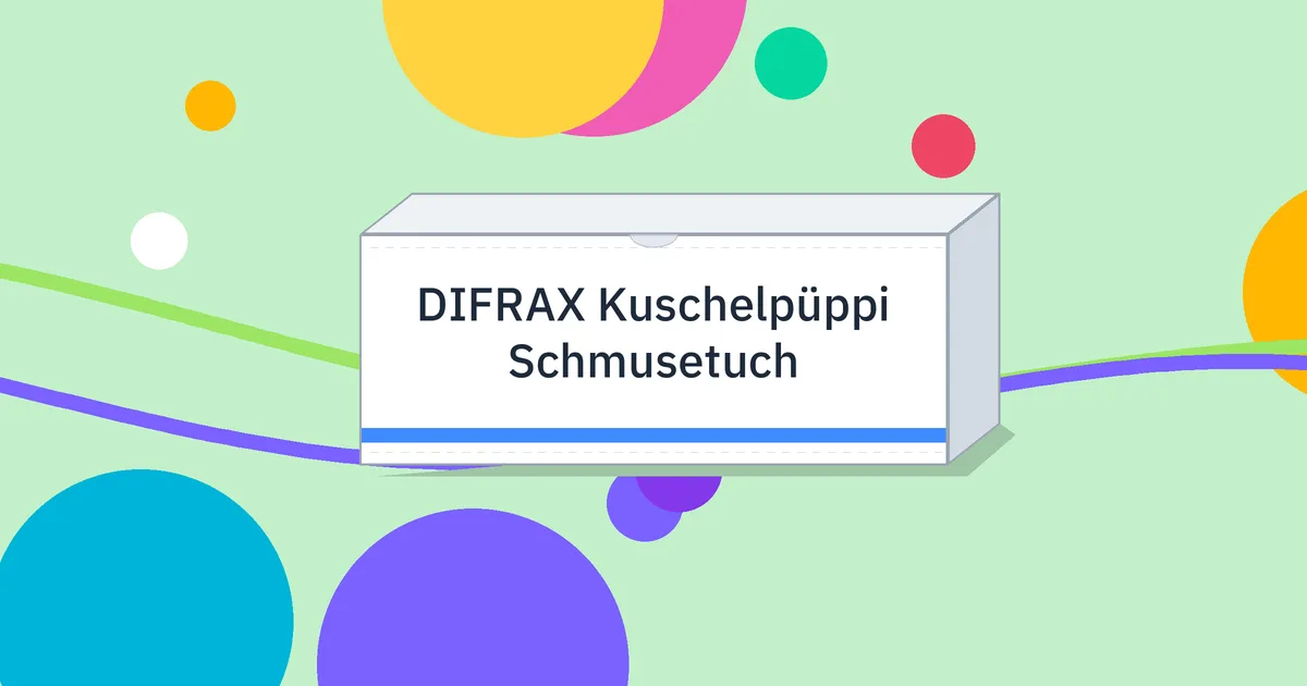 Symbolbild: Packung mit der Aufschrift DIFRAX Kuschelpüppi Schmusetuch (PZN 12518802) – Verfügbarkeit und Bezug in Apotheken in Frankfurt am Main