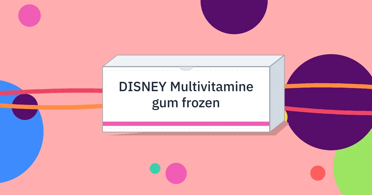 Symbolbild: Packung mit der Aufschrift DISNEY Multivitamine gum frozen (PZN 16496055) – Verfügbarkeit und Bezug in Apotheken in Frankfurt am Main