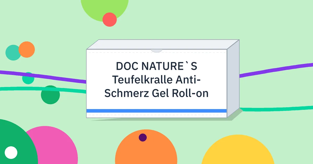 Symbolbild: Packung mit der Aufschrift DOC NATURE`S Teufelkralle Anti-Schmerz Gel Roll-on (PZN 17882464) – Verfügbarkeit und Bezug in Apotheken in Frankfurt am Main