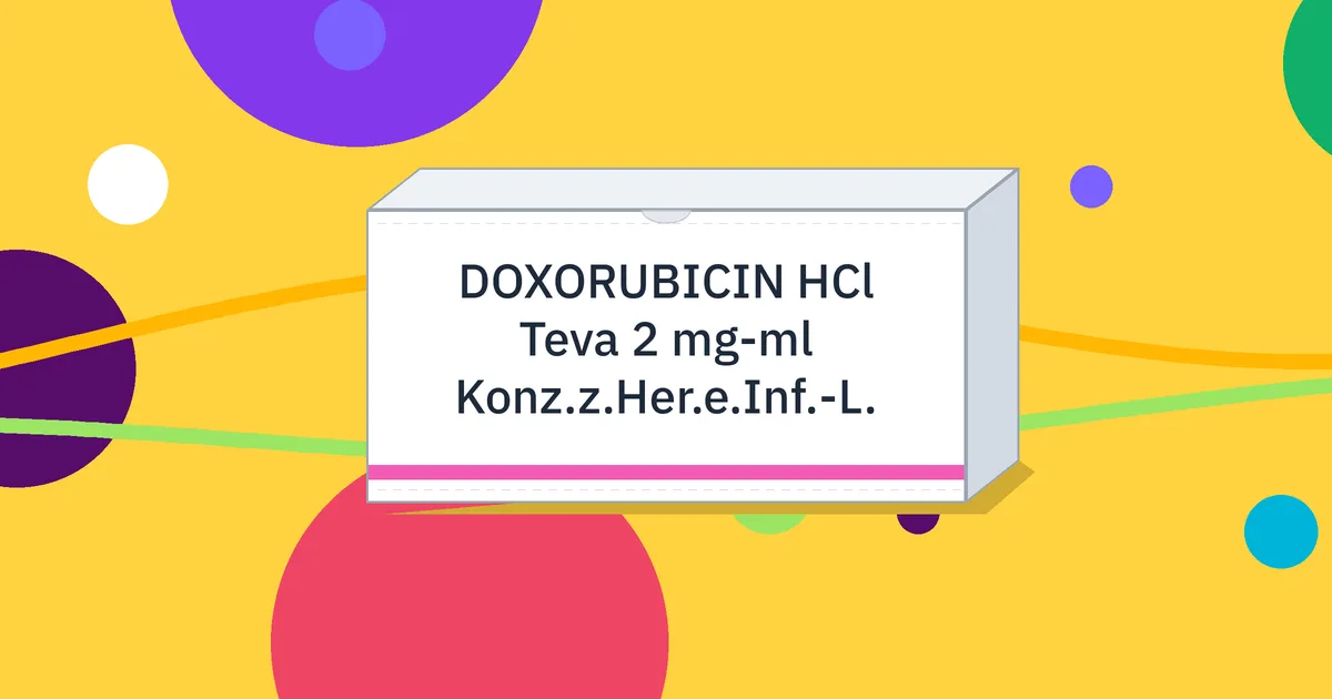 Symbolbild: Packung mit der Aufschrift DOXORUBICIN HCl Teva 2 mg-ml Konz.z.Her.e.Inf.-L. (PZN 12899916) – Verfügbarkeit und Bezug in Apotheken in Frankfurt am Main