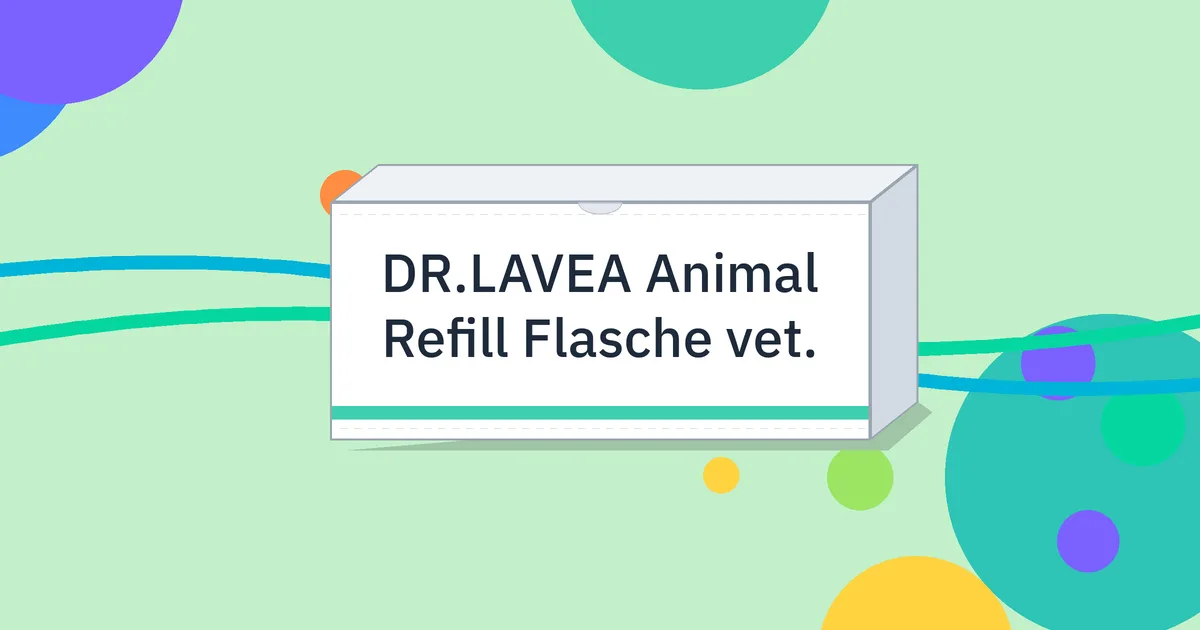 Symbolbild: Packung mit der Aufschrift DR.LAVEA Animal Refill Flasche vet. (PZN 15861541) – Verfügbarkeit und Bezug in Apotheken in Frankfurt am Main