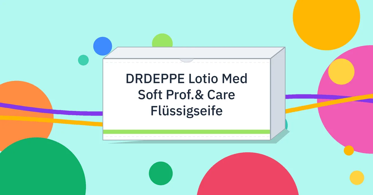 Symbolbild: Packung mit der Aufschrift DRDEPPE Lotio Med Soft Prof.& Care Flüssigseife (PZN 18311930) – Verfügbarkeit und Bezug in Apotheken in Frankfurt am Main