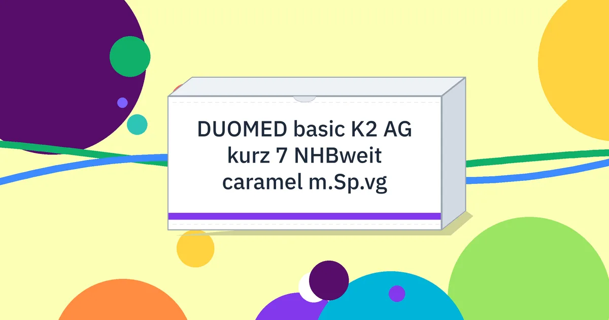 Symbolbild: Packung mit der Aufschrift DUOMED basic K2 AG kurz 7 NHBweit caramel m.Sp.vg (PZN 20908440) – Verfügbarkeit und Bezug in Apotheken in Frankfurt am Main