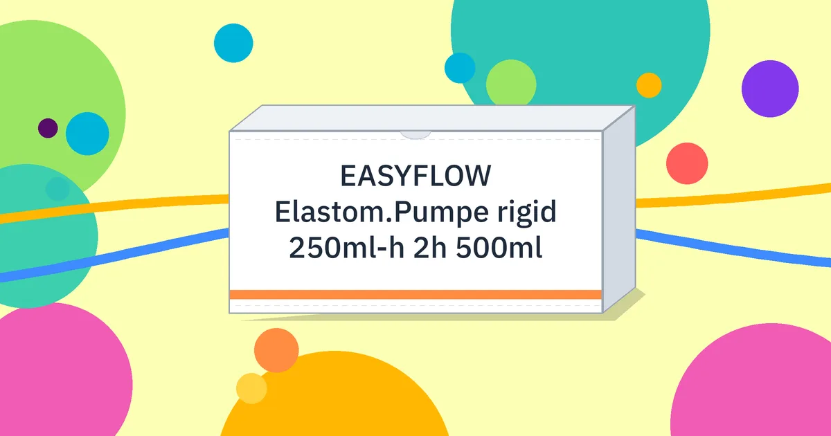Symbolbild: Packung mit der Aufschrift EASYFLOW Elastom.Pumpe rigid 250ml-h 2h 500ml (PZN 19262837) – Verfügbarkeit und Bezug in Apotheken in Frankfurt am Main