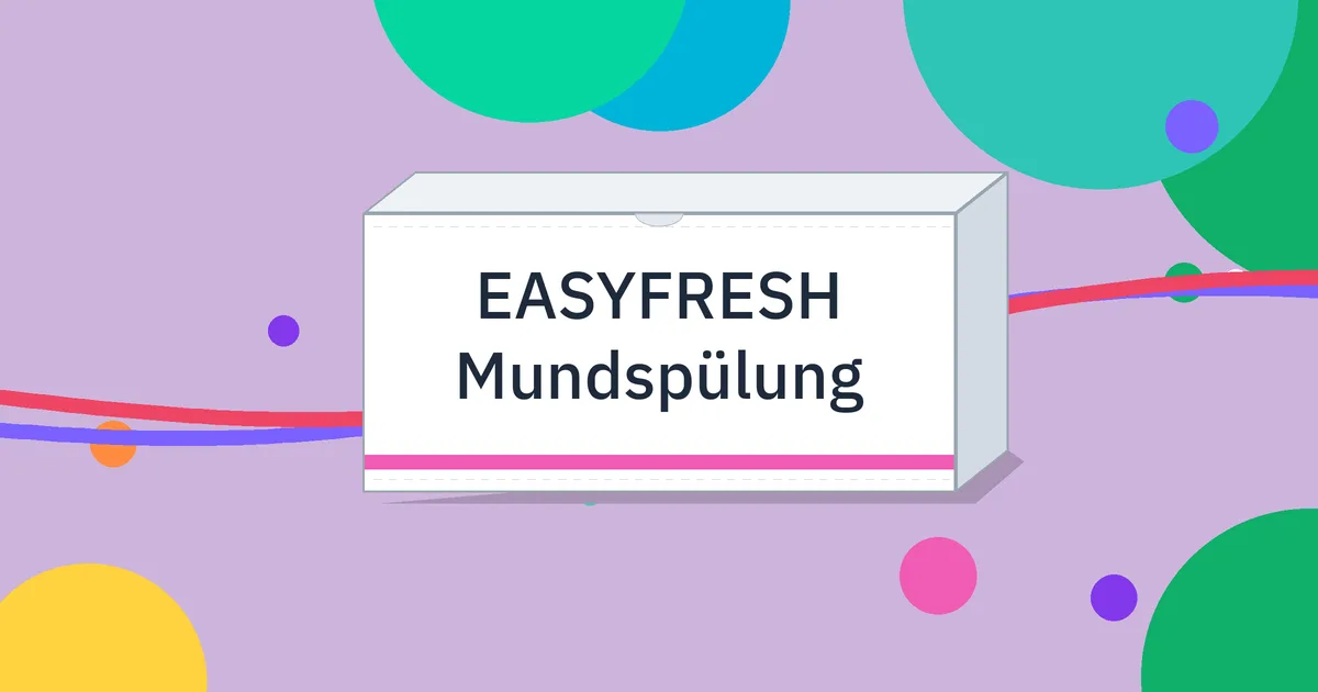 Symbolbild: Packung mit der Aufschrift EASYFRESH Mundspülung (PZN 17454521) – Verfügbarkeit und Bezug in Apotheken in Frankfurt am Main