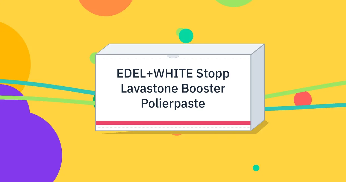Symbolbild: Packung mit der Aufschrift EDEL+WHITE Stopp Lavastone Booster Polierpaste (PZN 19238477) – Verfügbarkeit und Bezug in Apotheken in Frankfurt am Main