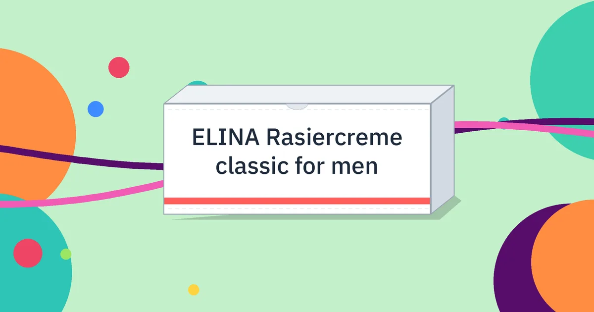 Symbolbild: Packung mit der Aufschrift ELINA Rasiercreme classic for men (PZN 11061223) – Verfügbarkeit und Bezug in Apotheken in Frankfurt am Main