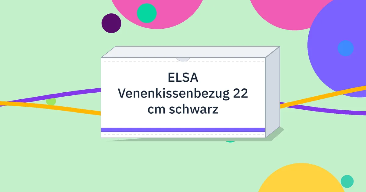 Symbolbild: Packung mit der Aufschrift ELSA Venenkissenbezug 22 cm schwarz (PZN 02817136) – Verfügbarkeit und Bezug in Apotheken in Frankfurt am Main