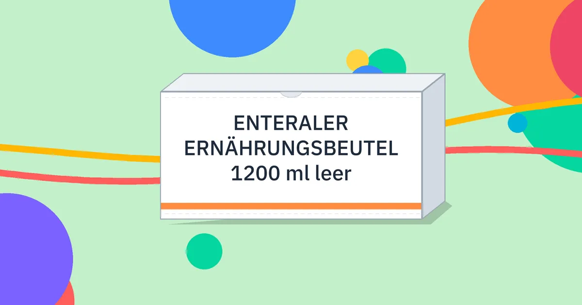 Symbolbild: Packung mit der Aufschrift ENTERALER ERNÄHRUNGSBEUTEL 1200 ml leer (PZN 17273216) – Verfügbarkeit und Bezug in Apotheken in Frankfurt am Main