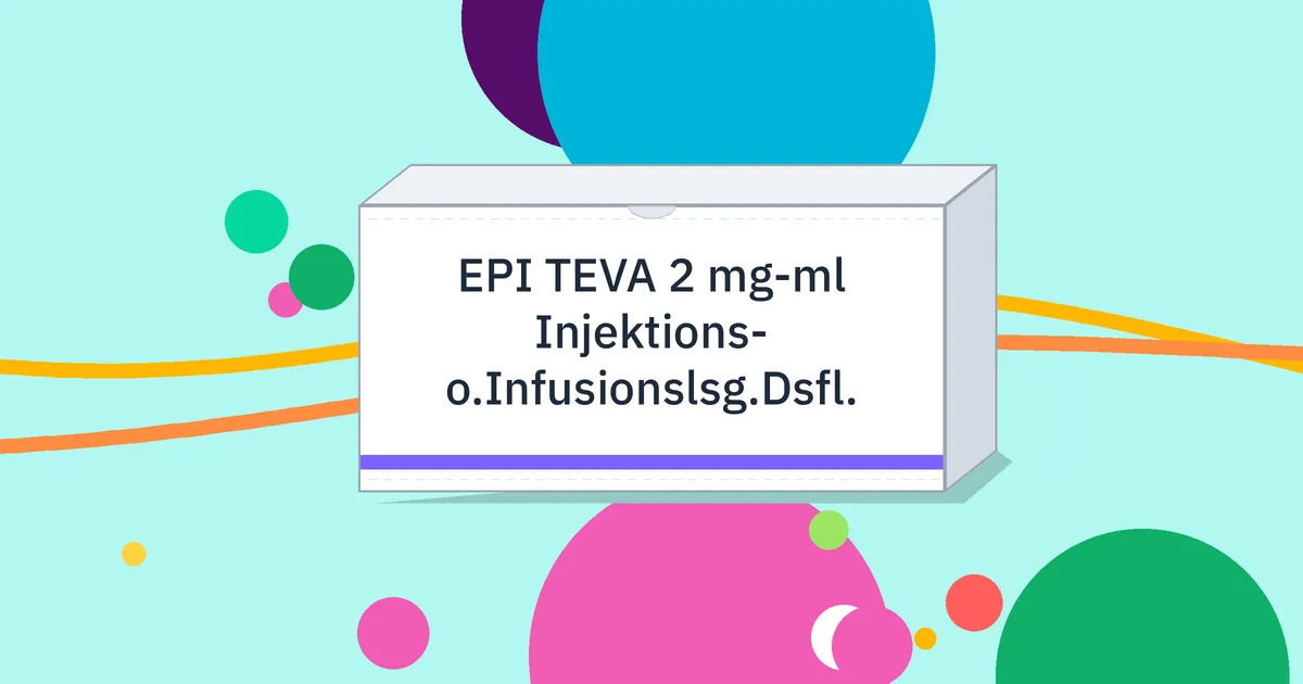 Symbolbild: Packung mit der Aufschrift EPI TEVA 2 mg-ml Injektions- o.Infusionslsg.Dsfl. (PZN 05505880) – Verfügbarkeit und Bezug in Apotheken in Frankfurt am Main
