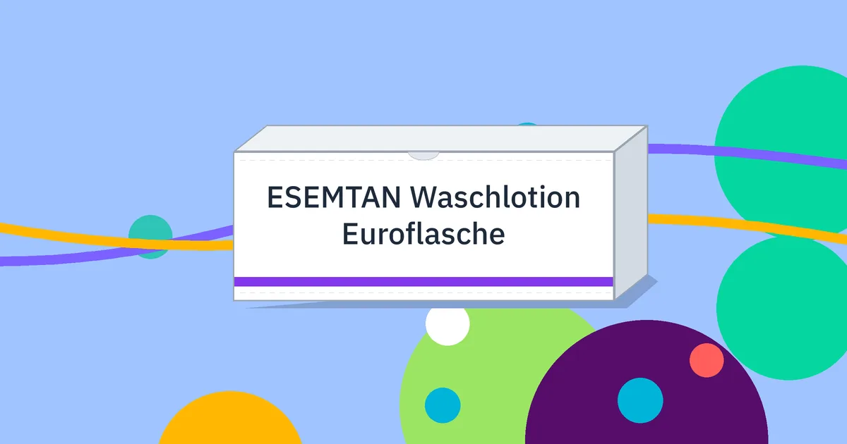 Symbolbild: Packung mit der Aufschrift ESEMTAN Waschlotion Euroflasche (PZN 06099502) – Verfügbarkeit und Bezug in Apotheken in Frankfurt am Main