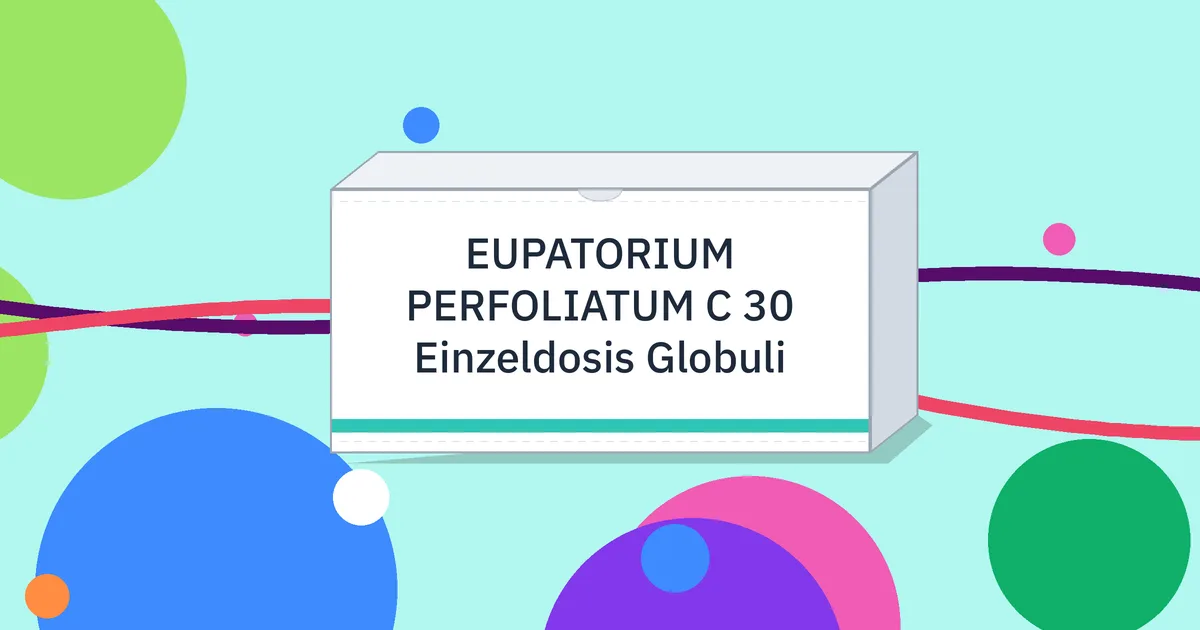 Symbolbild: Packung mit der Aufschrift EUPATORIUM PERFOLIATUM C 30 Einzeldosis Globuli (PZN 01543518) – Verfügbarkeit und Bezug in Apotheken in Frankfurt am Main