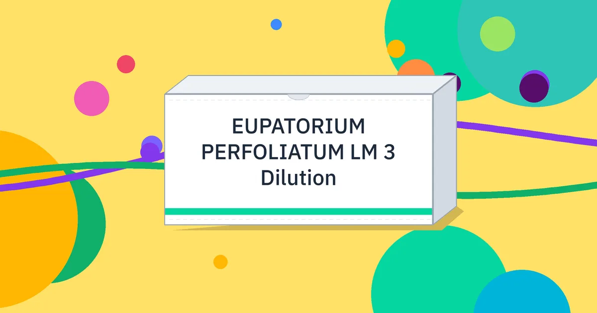 Symbolbild: Packung mit der Aufschrift EUPATORIUM PERFOLIATUM LM 3 Dilution (PZN 12846110) – Verfügbarkeit und Bezug in Apotheken in Frankfurt am Main