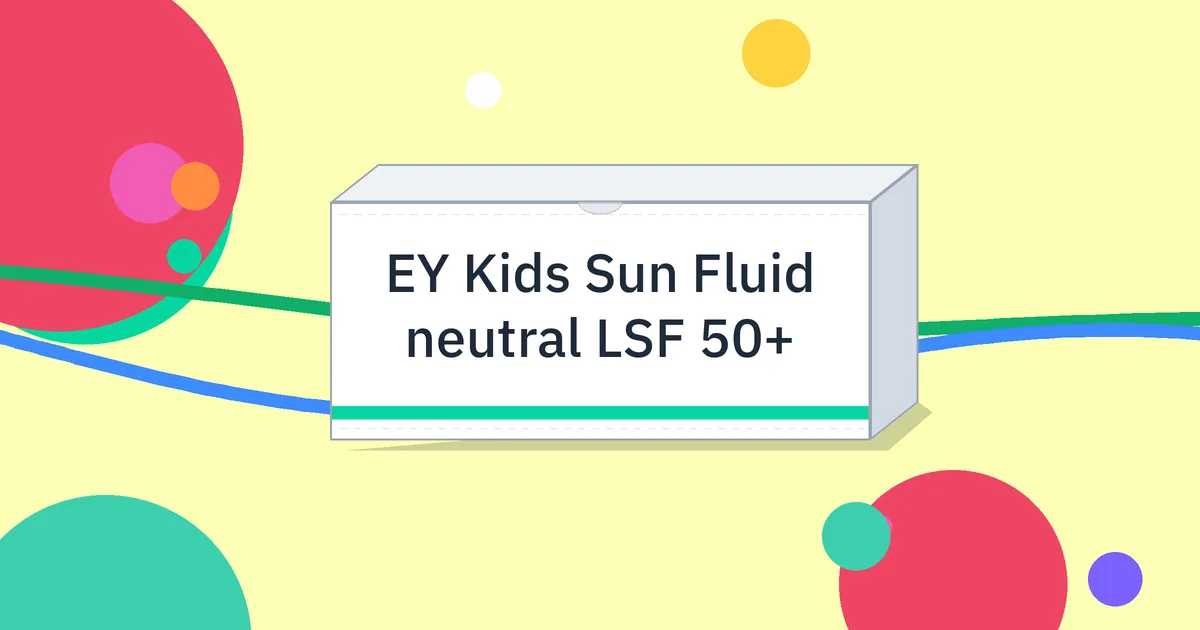 Symbolbild: Packung mit der Aufschrift EY Kids Sun Fluid neutral LSF 50+ (PZN 18045546) – Verfügbarkeit und Bezug in Apotheken in Frankfurt am Main