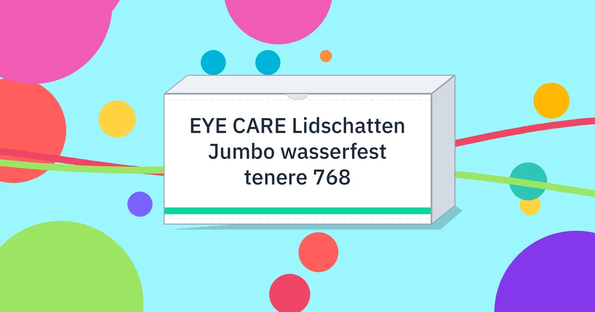 Symbolbild: Packung mit der Aufschrift EYE CARE Lidschatten Jumbo wasserfest tenere 768 (PZN 16350104) – Verfügbarkeit und Bezug in Apotheken in Frankfurt am Main