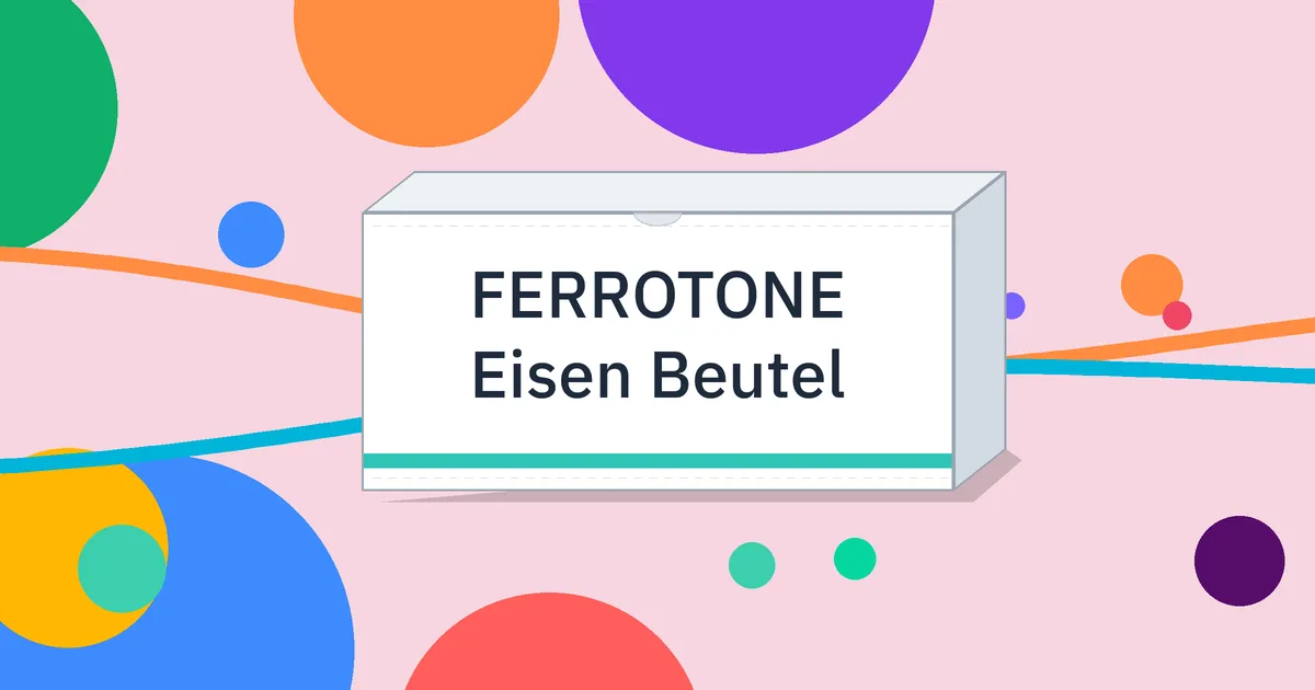 Symbolbild: Packung mit der Aufschrift FERROTONE Eisen Beutel (PZN 08800993) – Verfügbarkeit und Bezug in Apotheken in Frankfurt am Main
