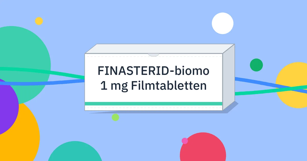 Symbolbild: Packung mit der Aufschrift FINASTERID-biomo 1 mg Filmtabletten (PZN 16627333) – Verfügbarkeit und Bezug in Apotheken in Frankfurt am Main