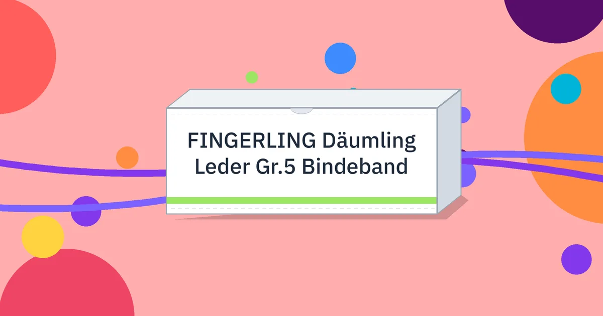 Symbolbild: Packung mit der Aufschrift FINGERLING Däumling Leder Gr.5 Bindeband (PZN 01726839) – Verfügbarkeit und Bezug in Apotheken in Frankfurt am Main