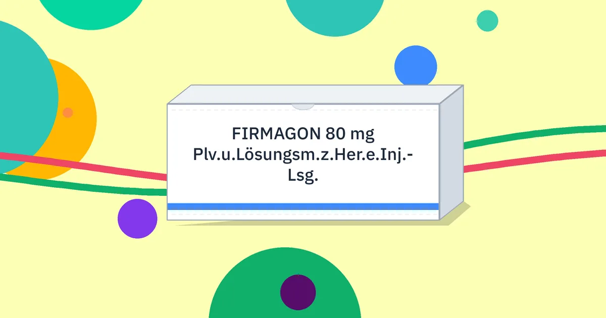 Symbolbild: Packung mit der Aufschrift FIRMAGON 80 mg Plv.u.Lösungsm.z.Her.e.Inj.-Lsg. (PZN 06090398) – Verfügbarkeit und Bezug in Apotheken in Frankfurt am Main