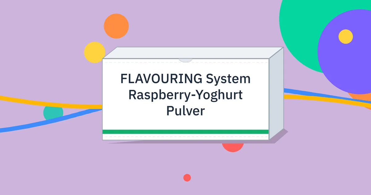 Symbolbild: Packung mit der Aufschrift FLAVOURING System Raspberry-Yoghurt Pulver (PZN 13235213) – Verfügbarkeit und Bezug in Apotheken in Frankfurt am Main