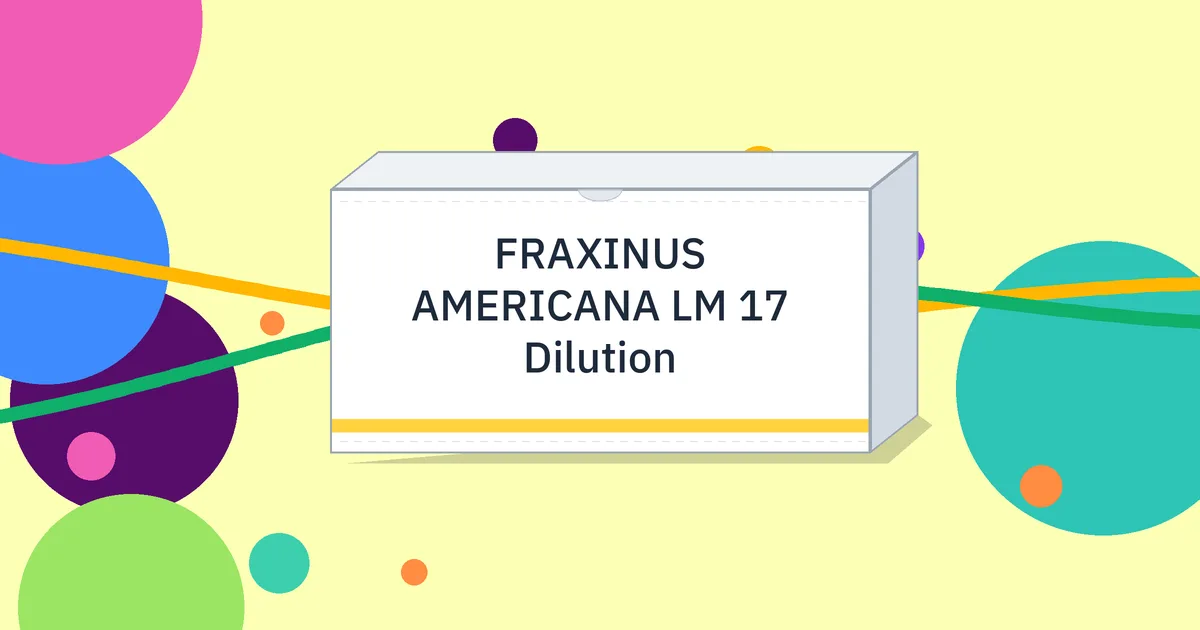 Symbolbild: Packung mit der Aufschrift FRAXINUS AMERICANA LM 17 Dilution (PZN 13491614) – Verfügbarkeit und Bezug in Apotheken in Frankfurt am Main