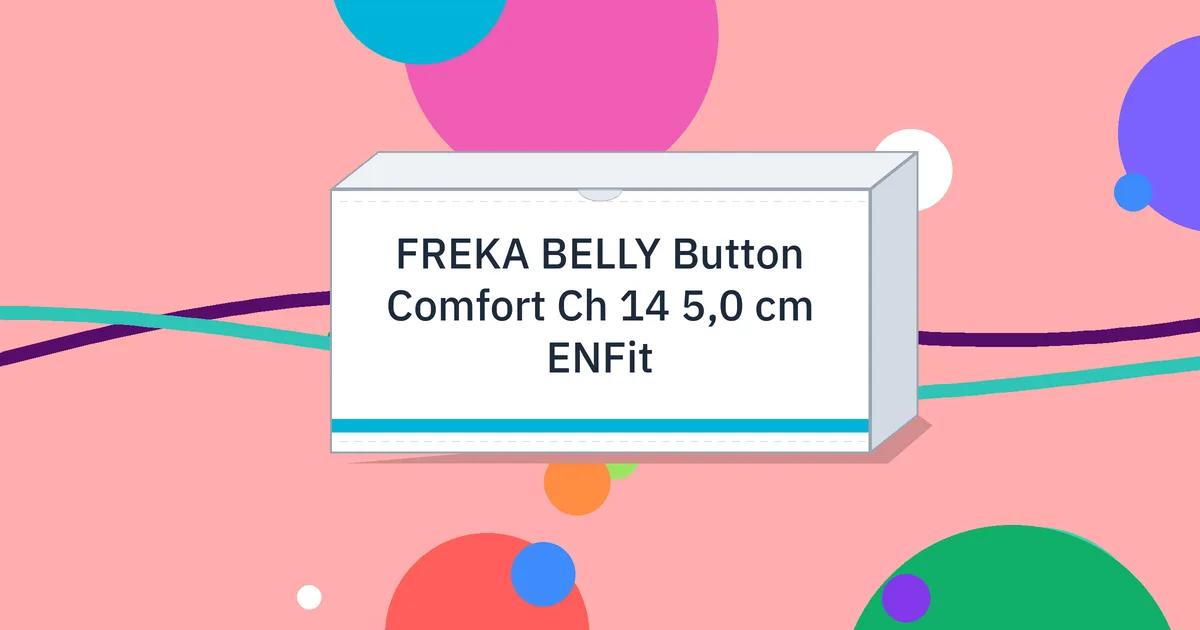 Symbolbild: Packung mit der Aufschrift FREKA BELLY Button Comfort Ch 14 5,0 cm ENFit (PZN 11481735) – Verfügbarkeit und Bezug in Apotheken in Frankfurt am Main