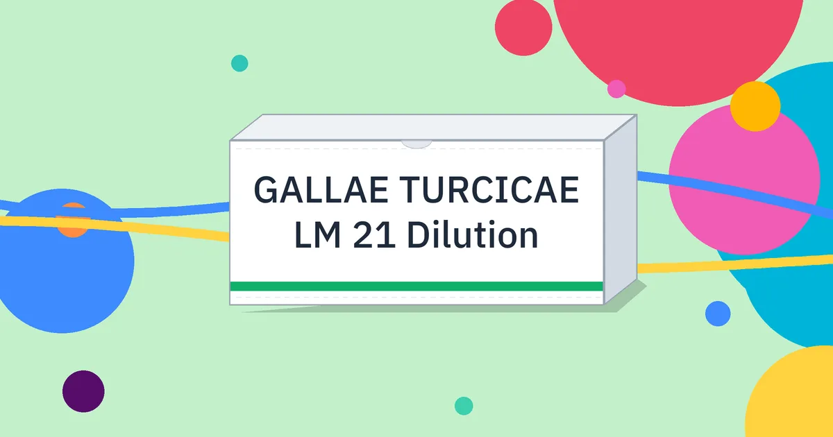 Symbolbild: Packung mit der Aufschrift GALLAE TURCICAE LM 21 Dilution (PZN 13498131) – Verfügbarkeit und Bezug in Apotheken in Frankfurt am Main