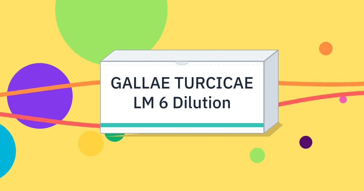 Symbolbild: Packung mit der Aufschrift GALLAE TURCICAE LM 6 Dilution (PZN 13497976) – Verfügbarkeit und Bezug in Apotheken in Frankfurt am Main